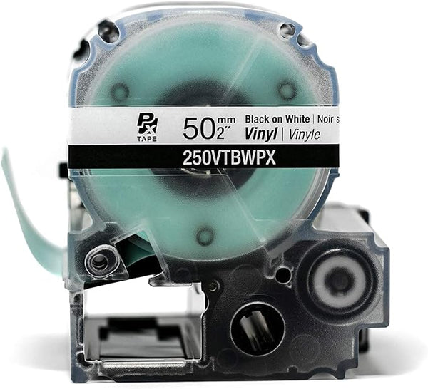 Epson 2" Black on White Vinyl Tape - 250VTBWPX – Image Supply