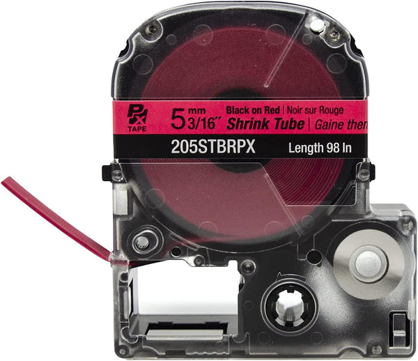 Epson 3/16" Black on Red Shrink Tube - 205STBRPX – Image Supply