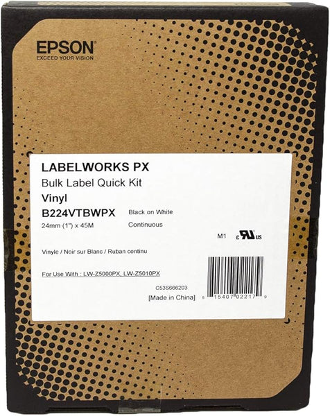 Epson LW-Z Series Bulk Roll - Vinyl Continuous 1" (24mm) x 147.6 ft Bl ...