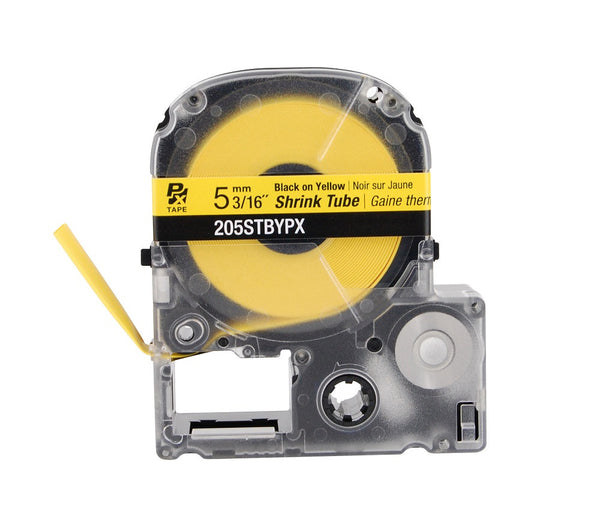 Epson 3/16" Black on Yellow Shrink Tube - 205STBYPX – Image Supply