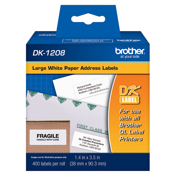 DK1208 Brother White Large Address Paper Labels – Image Supply